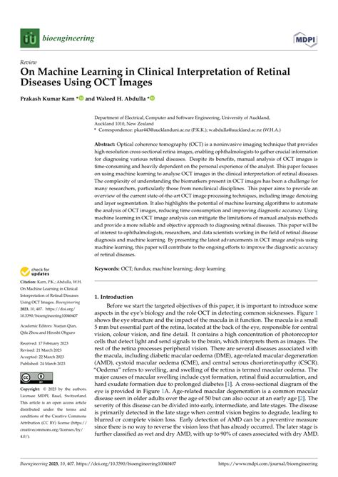 Pdf On Machine Learning In Clinical Interpretation Of Retinal Diseases Using Oct Images