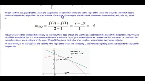 Math 1a 2 6 Example Of Finding A Tangent Line On A Curve Youtube