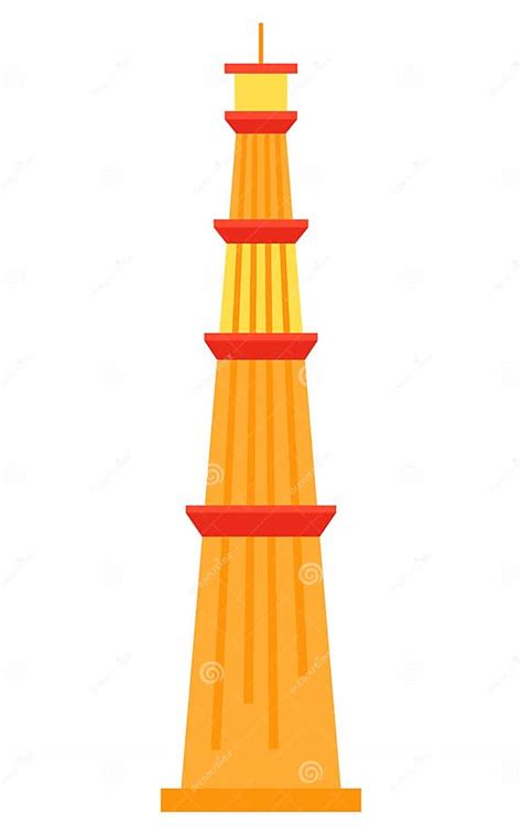 Qutab Minar Modern Flat Design Style Single Isolated Image Stock Illustration Illustration