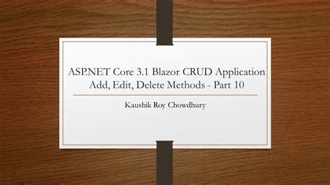 ASP NET Core Blazor CRUD Application Add Edit Delete Methods Part YouTube