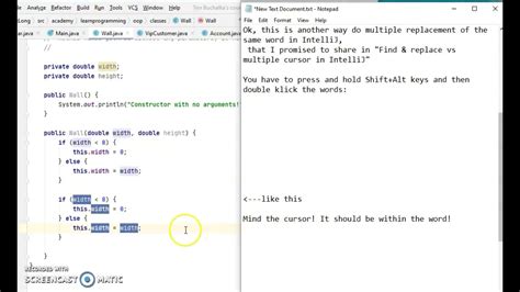 Another Way To Replace Multiple Instances Of The Same Word In Intellij Youtube