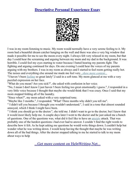 Ppt Writing A Personal Experience Essay Powerpoint Presentation Free