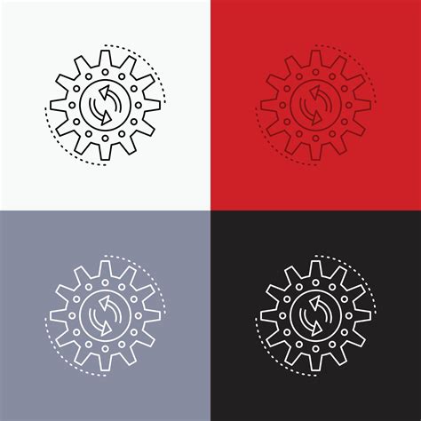 Management Process Production Task Work Icon Over Various