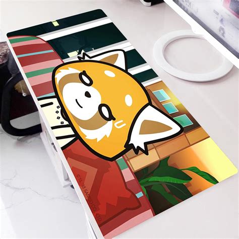 Aggretsuko Mouse Pad Gamer Rug Kawaii Accessories Mousepad Anime Mat