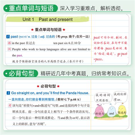江苏专用2024版学霸笔记初中英语基础知识讲解译林版单词语法清单课堂笔记pass绿卡图书七八九年级中考初一初二初三复习资料辅导书 虎窝淘