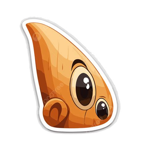 눈이 있는 주황색 얼굴이 스티커 일러스트 클립 아트 벡터 고립 된 만화 무료 귀 스티커 디자인 상표 스티커 일러스트 Png 일러스트 및 벡터 에 대한 무료 다운로드
