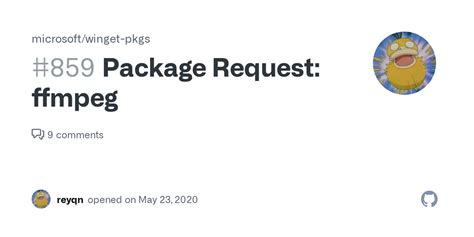 Package Request Ffmpeg Issue Microsoft Winget Pkgs GitHub