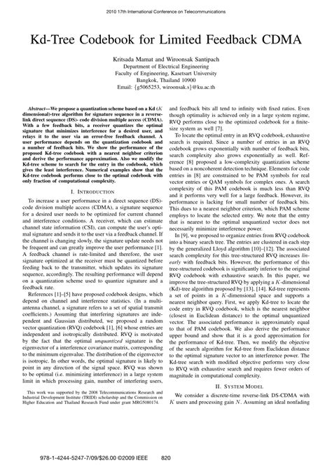 Pdf Kd Tree Codebook For Limited Feedback Cdma