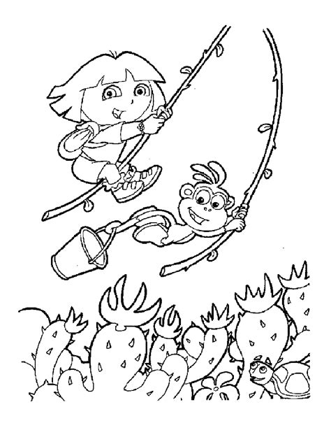 Dora The Explorer Coloring Pages Cartoon Flowers 2025