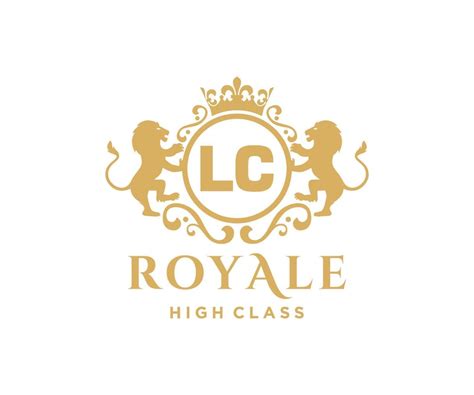 Golden Letter Lc Template Logo Luxury Gold Letter With Crown Monogram Alphabet Beautiful
