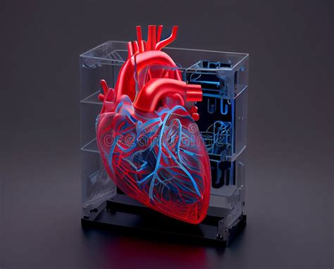 Human Heart Model Printed On A 3d Printer Showcasing The Intricate Details And Complexity Of