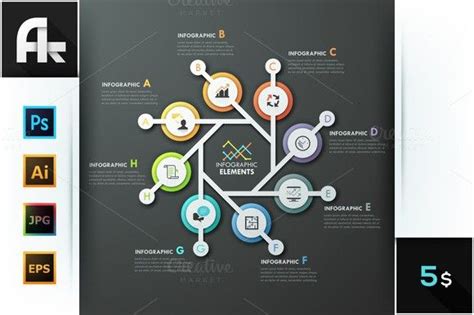 Modern Infographic Paper Template Gradients Photoshop 5 00 Powerpoint Design Templates
