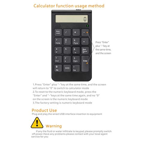 Wireless 2 4g Usb Number Keyboard Calculator With Grandado