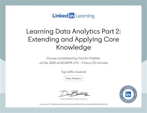 Just Finished The Course Learning Data Analytics Part 2 Extending And Applying Core Knowledge
