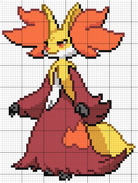 Delphox Pokemon Pixel Art Pattern Artofit