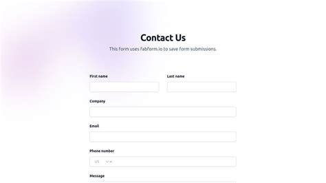 Tailwind Contact Form