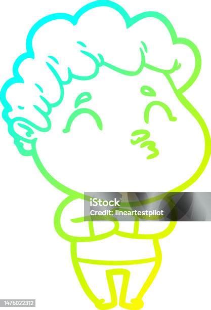 삐죽삐죽한 만화 남자의 차가운 그라데이션 선 그리기 그라데이션에 대한 스톡 벡터 아트 및 기타 이미지 그라데이션 낙서 드로잉 남자 Istock