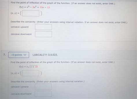 solved find the point of inflection of the graph of the