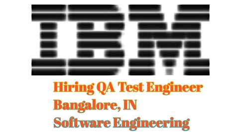 Qa Test Engineer Bangalore In Software Engineering