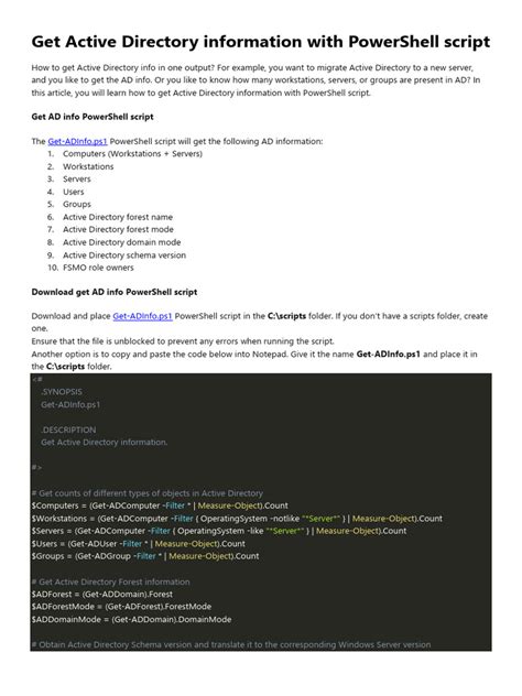 Get Active Directory Information With Powershell Script 1737381381 L Pdf