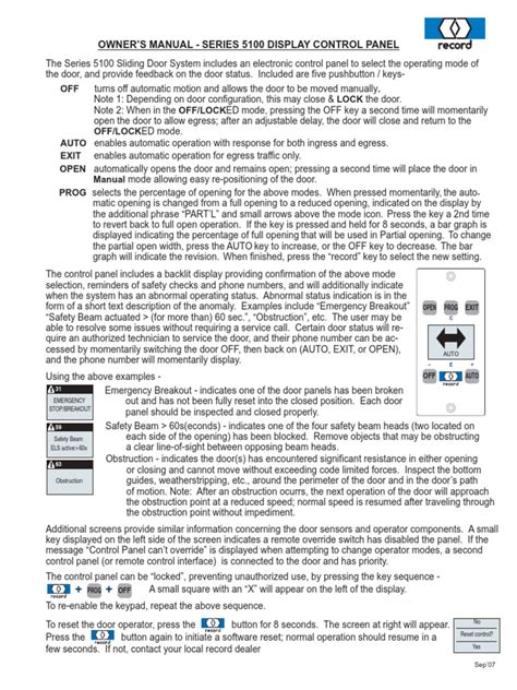 5100 Series S M A R T Panel Display Owners Manual Pdf