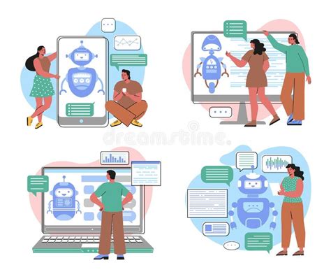Online Chat Bot Concept Stock Vector Illustration Of Flat 264372671