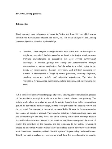 Project Linking Question Pdf