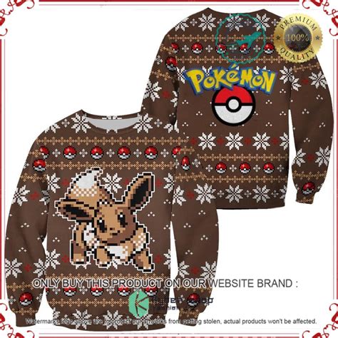 Anime Pokemon Eevee Ugly Christmas Sweater Hoodie Alienscustom