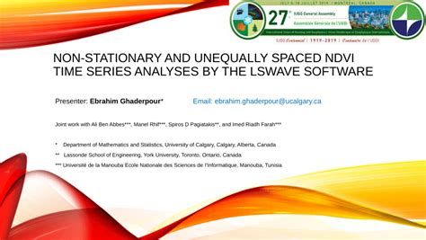 Pdf Non Stationary And Unequally Spaced Ndvi Time Series Analyses By The Lswave Software
