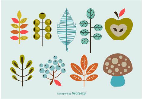 Decorative Cartoon Flora Vector Shapes 87414 Vector Art At Vecteezy