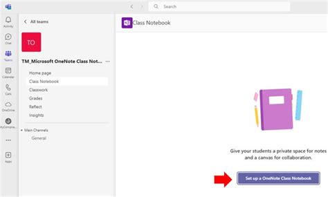 Microsoft Onenote Setting Up A Class Notebook Via Blackboard Ms Teams And Onenote App E