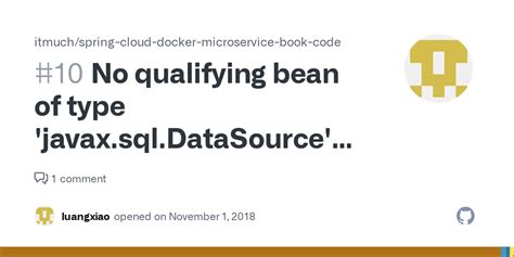 No Qualifying Bean Of Type Javaxsqldatasource Available · Issue