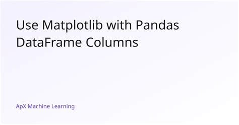 Use Matplotlib With Pandas Dataframe Columns