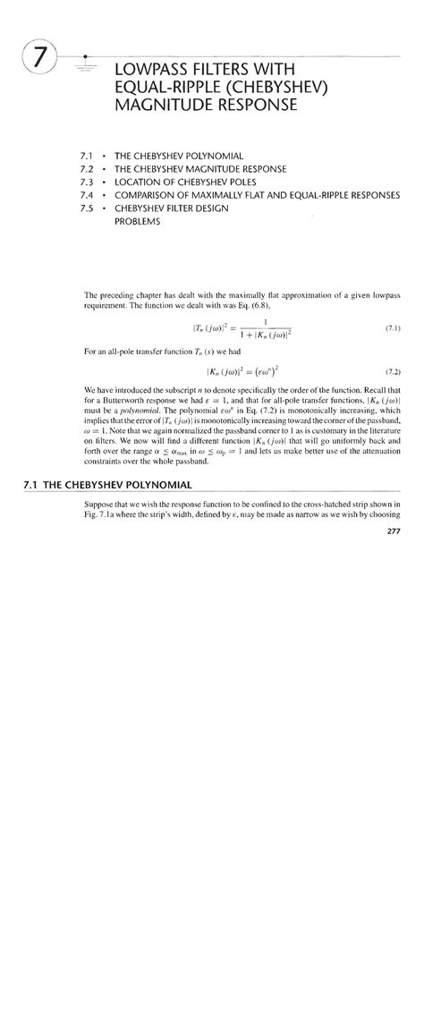 Chapter 07 Lowpass Filters Equal Ripple Teoría De Los Circuitos
