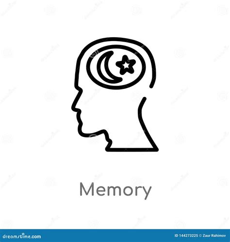 Outline Memory Vector Icon Isolated Black Simple Line Element Illustration From Brain Process