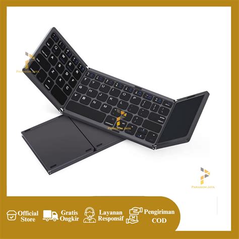 Jual Keyboard Lipat Wireless Bluetooth Foldable Keyboard Touchpad Shopee Indonesia