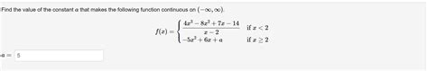 Solved Find The Value Of The Constant A That Makes The Chegg