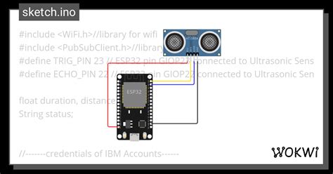 Ultrasonic Sensor Wokwi Esp32 Stm32 Arduino Simulator