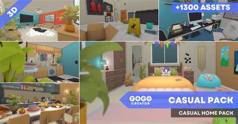 combo casual home pack 3d interior unity asset store