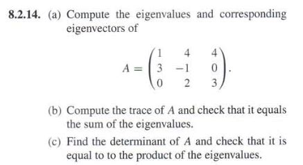 Solved A Compute The Eigenvalues And Corresponding Chegg Com