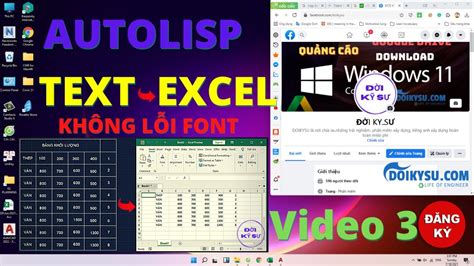️ Lisp Xuất Text Bảng Khối Lượng Trong Cad Ra Excel Không Lỗi Font Autolisp Tập 3 Youtube