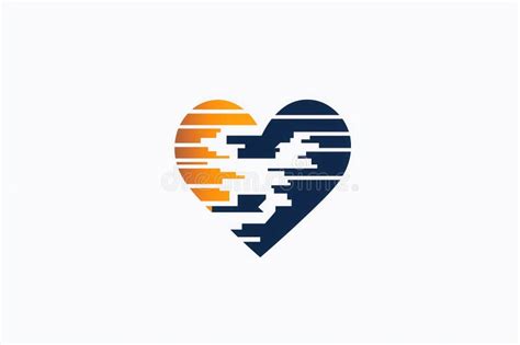 heart shape logo passion for coding stock illustration illustration of logo orange 358313492