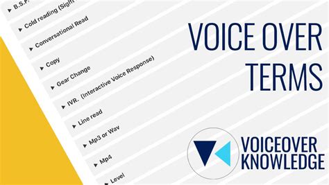 Glossary Of Voice Over Terminology Voiceover Knowledge