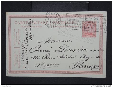 Postkarten 1909 1934 Belgique Entier Postal De Bruxelles Pour La
