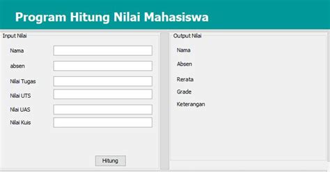 program menghitung nilai mahasiswa pertemuan 2 dan 3