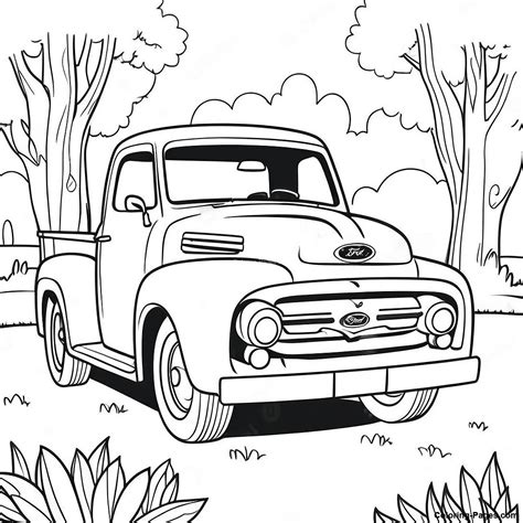 Classic Ford Pickup Truck Coloring Page Coloring