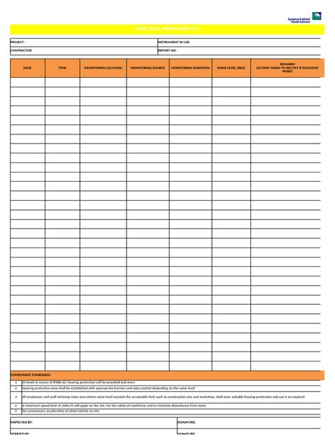 3 Noise Monitoring Log Pdf 3 Noise Monitoring Log Pdf