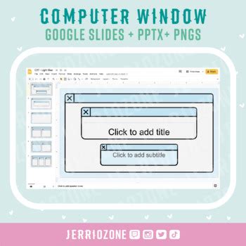Computer Window Google Slide Templates PPTX PNGs By JerriOzone