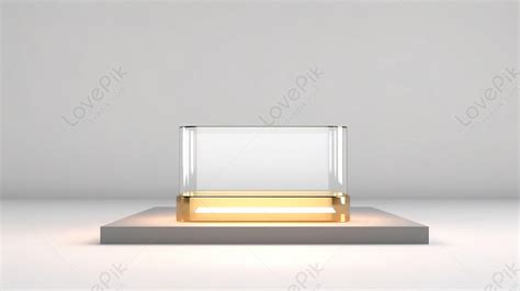 놀라운 3d 렌더링 골드 계단이 있는 유리 연단 흰색 배경에 조명 유리 프레임 연단 배경 비추다 배경 놀라 배경 이미지 Hd 연단 비추다 놀라 배경 사진 무료
