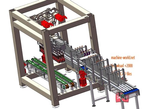 industrial 3d model bottle sorting conveyor machine world